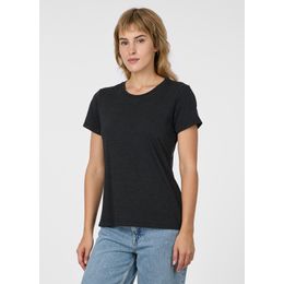 Kurzarmshirt Ragwear "MINTTA", Damen, Gr. S, dunkelgrau, Jersey, Obermaterial: 50% Baumwolle, 50% Polyester, unifarben, normal, Rundhals, Shirts, Klassischer Fit aus Single Jersey mit softem Finish