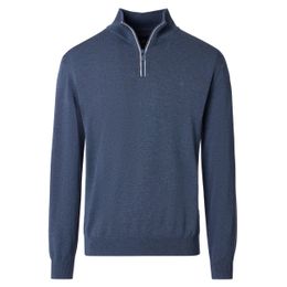 Troyer Casamoda "Casamoda Stricktroyer uni", Herren, Gr. 6XL, blau (132 blau), 100% Baumwolle, Pullover Troyer