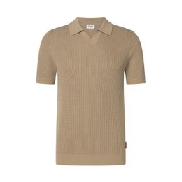 JOOP! Poloshirt JOOP JEANS "Adrianor", Herren, Gr. XL, medium beige, Strick, Obermaterial: 100% Baumwolle, unifarben, regular fit normal, V-Ausschnitt, Rippb&uuml;ndchen, Shirts, aus Strick, normale Passform