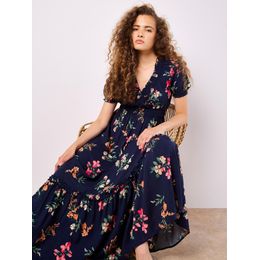 Apricot Watercolour Floral Maxi Dress ' ' Damen Gr&ouml;&szlig;e 34 gr&uuml;n Winterkleid