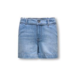 Jeansshorts KIDS Only "KOGCOMET MID WIDE SHORTS DNM LB NOOS", M&auml;dchen, Gr. 128, N-Gr, light blau denim, Denim/Jeans, Obermaterial: 100% Baumwolle, unifarben, Basic ca. Mitte Oberschenkel, Jeans Jeansshorts