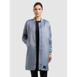 Kurzmantel Khujo "TINDRA", Damen, Gr. S, misty blau, 97% Polyester, 3% Elasthan, gl&auml;nzend, regular fit h&uuml;ftlang, eingesetzt Rippstrickb&uuml;ndchen, M&auml;ntel Kurzmantel