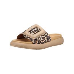 Pantolette Gabor "Gabor Pantoletten Leder", Damen, Gr. 38, braun (leopard), Leder, Schuhe Pantolette