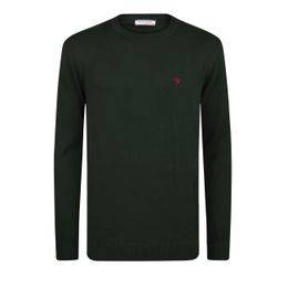 Rundhalspullover FELIX HARDY "Pullover mit Rundhalsausschnitt", Herren, Gr. M, gr&uuml;n, 100% Baumwolle, Pullover Rundhalspullover