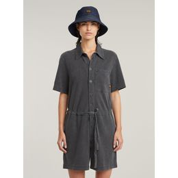 G-Star Raw Jumpsuit G-STAR "Easy Short Jumpsuit", Damen, Gr. S, Normalgr&ouml;&szlig;en, dk schwarz gd, Obermaterial: 100% Baumwolle, Overalls Jumpsuit