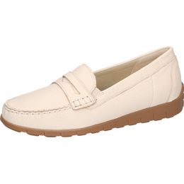 Waldl&auml;ufer Mokassin WALDL&Auml;UFER "H-LUCY", Damen, Gr. 6 (39), creme, Nappaleder, unifarben, Schuhe Mokassin, Halbschuh, Slipper, Schlupfschuh, mit Zierriegel, Komfortweite H