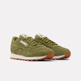 Trainingsschuh Reebok CLASSIC "CLASSIC LEATHER", Damen, Gr. 40, gritgr&uuml;n, chalk, gum, Leder, Schuhe