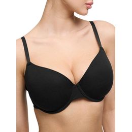 Cfab (formerly Creamy Fabrics) Bra 'Baumwoll T-Shirt-BH mit B&uuml;gel' female Black size 80