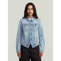 G-Star Raw Jeansjacke G-STAR "Pitched Hem Slim Jacke", Damen, Gr. L, sun faded cloudburst, Obermaterial: 95% Baumwolle, 5% Baumwolle, Jacken Jeansjacke