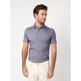 Kurzarmhemd DESOTO "Casual Kent 1/2", Herren, Gr. XL, N-Gr, grau (blau oxford), Obermaterial: 100% Baumwolle, slim fit normal, Hemden, Jerseyhemd, slim fit