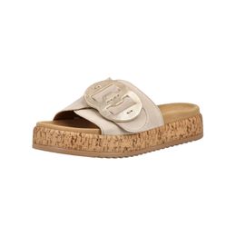 Pantolette Gabor "Gabor Pantoletten Veloursleder", Damen, Gr. 38, champagner, Veloursleder, Schuhe Pantolette