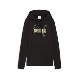 Kapuzensweatshirt Puma "ESS LOGO LAB METALLIC HOODIE TR", Herren, Gr. L, Puma schwarz, Sweatware, Obermaterial: 68% Baumwolle, 32% Polyester, bedruckt, regular fit normal, angesetztes B&uuml;ndchen, Sweatshirts, Regular Fit, mit Print-Applikationen, mit K&auml;ngurutasche, mit Kapuze