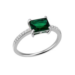 Fingerring Firetti "Schmuck Geschenk Silber 925 Silberring Cocktailring gr&uuml;n" Gr. 52, gr&uuml;n (silberfarben, dunkelgr&uuml;n, kristallwei&szlig;), Fingerringe, Damen, 52, Silber 925 (Sterlingsilber), 1,4mm, Fingerring, mit Glasstein, Zirkonia (synth.)