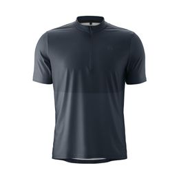 Radtrikot Gonso "Adventure Jersey Halfzip M", Herren, Gr. S, nachtblau, 88% Polyester, 12% Elasthan, Rundhals, Trikots, Herren Fahrradtrikot, modernes Half-Zip Trikot mit R&uuml;ckentasche