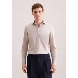 Businesshemd Seidensticker "Schwarze Rose", Herren, Gr. M (40), normale &Auml;rmell&auml;ngen, beige, 50% Baumwolle, 50% Modal, unifarben, slim fit, 2-Knopf-Manschette, Hemden, Slim 1/1 Kentkragen Uni