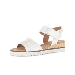 Plateausandaletten Gabor "Plateau Sandale", Damen, Gr. 40,5, silber, Schuhe
