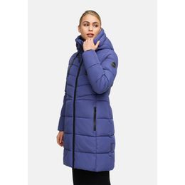 Winterjacke Marikoo "Natsukoo XVI", Damen, Gr. L, blau violet, Obermaterial: 100% Polyester, Jacken Winterjacke, Stepp Mantel mit gro&szlig;er Kapuze