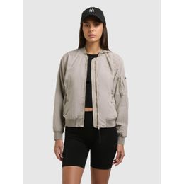 Bomberjacke Khujo "DENZ", Damen, Gr. M, bone beige, Web, 100% Nylon, regular fit h&uuml;ftlang, eingesetzt angesetztes B&uuml;ndchen, Jacken Bomberjacke