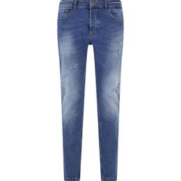 Bequeme Jeans 2Y Premium "2Y Premium Herren 2Y Tapered Fit Jeans", Herren, Gr. 32, Normalgr&ouml;&szlig;en, blau, 97% Baumwolle, 3% Elasthan, unifarben, normal, Jeans