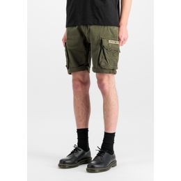 Shorts Alpha Industries "Crew Short", Herren, Gr. 30, Normalgr&ouml;&szlig;en, gr&uuml;n (schwarz olive), Obermaterial: 98% Baumwolle, 2% Elastan. Futter: 100% Baumwolle, Hosen Shorts
