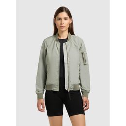 Bomberjacke Khujo "DENZ", Damen, Gr. L, cloud gr&uuml;n, Web, 100% Nylon, regular fit h&uuml;ftlang, eingesetzt angesetztes B&uuml;ndchen, Jacken Bomberjacke