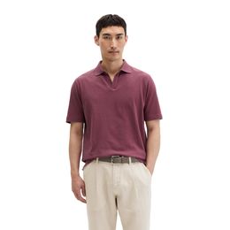 Marc O'Polo Poloshirt MARC O'POLO "aus Baumwoll-Leinen-Mix", Herren, Gr. S, acai rot, Obermaterial: 80% Baumwolle, 20% Leinen, unifarben, regular fit, Shirts