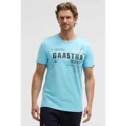 Rundhalsshirt Gaastra, Damen, Gr. L, aquarius, Single Jersey, Material: 100% Baumwolle, bedruckt, regular fit normal, Rundhals, eingesetzt gerader Abschluss, Shirts Rundhalsshirt, aus Baumwolle