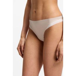 String BOSS "THONG_B.MIRAGE", Damen, Gr. L, light beige 270, Jersey, Obermaterial: 80% Polyamid, 20% Elasthan, k&ouml;rpernah, Unterhosen String, Zweifarbig, aus Stretch-Jersey