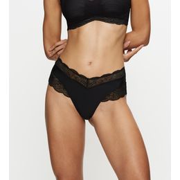 Maxislip Triumph "Lift Smart", Damen, Gr. L, schwarz, Microfaser, Obermaterial: 84% Polyamid, 16% Elasthan. Spitze: 90% Polyamid, 10% Elasthan, unifarben, figurbetont, Unterhosen, Stretch-Spitze, elastisch, weich