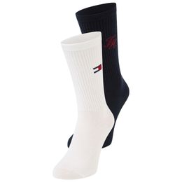 Socken Tommy Hilfiger "TH UNI SOCK 2P MONOGRAM", Damen, Gr. 35-38, navy, Obermaterial: 76% Baumwolle, 23% Polyamid, 1% Elasthan, Socken Socken