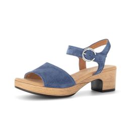 Plateausandaletten Gabor "Plateau Sandale", Damen, Gr. 37, blau, Schuhe