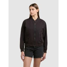 Blouson Khujo "INIE", Damen, Gr. L, schwarz, Twill, 100% Baumwolle, unifarben, regular fit h&uuml;ftlang, eingesetzt Rippstrickb&uuml;ndchen, Jacken Blouson
