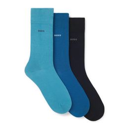 Businesssocken BOSS "3P RS Uni CC", Herren, Gr. 43-46, bright blau 439, Baumwollmischung, elastisch, Socken, mittelhoch, verst&auml;rkte Zehen- und Fersenpartie