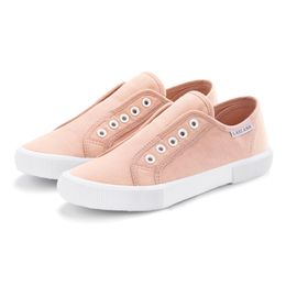 Sneaker Lascana "Slip-On-Sneaker", Damen, Gr. 37, rosa (ros&eacute;), Obermaterial: 100% Textilmaterial. Decksohle: 100% Textilmaterial. Futter: 100% Textilmaterial. Laufsohle: 100% Synthetik, unifarben, Basic, Schuhe Damenschuh Skaterschuh Sneaker low Slip-on-Sneaker Sommerschuh, Slipper, Halbschuh bequem zum Reinschl&uuml;pfen VEGAN