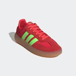 Sneaker adidas Sportswear "BARREDA DECODE", Damen, Gr. 40,5, pure ruby, lime burst, semi lucid rot, Leder, Textil, Schuhe Sneaker, inspiriert vom Design des adidas handball spezial