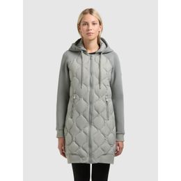 Steppmantel Khujo "NORA", Damen, Gr. L, cloud gr&uuml;n, Web, 100% Nylon, unifarben, regular fit, Raglan&auml;rmel Rippb&uuml;ndchen, M&auml;ntel Steppmantel