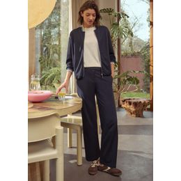 Cardigan Cecil, Damen, Gr. XXL (46), universal blau, Stoff, 61% Viskose, 32% Polyamid, 7% Elasthan, kontrastfarbene Details, comfort fit normal, Rundhals, B&uuml;ndchen, Strickjacken, mit Rundhalsausschnitt