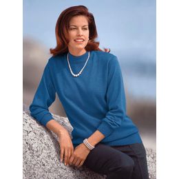 Stehkragenpullover CLASSIC "Pullover", Damen, Gr. 36, blau (kobaltblau), 70% Polyacryl, 30% Schurwolle, unifarben, figurumspielend, Pullover Stehkragenpullover