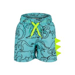 Badeshorts Blue Seven, Jungen, Gr. 128 (134), N-Gr, cyan, Web, Polyester, bedruckt, kontrastfarbene Details, Badehosen Badeshorts, Sport- und Beach-Bermudas