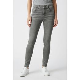 Skinny-fit-Jeans Pepe Jeans "SKINNY JEANS MW", Damen, Gr. 28, L&auml;nge 30, grau mid, Denim/Jeans, Obermaterial: 84% Baumwolle, 15% Polyester, 1% Elasthan, skinny fit lang, Jeans, in verschiedenen Waschungen