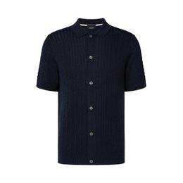JOOP! Poloshirt JOOP "Tristao", Herren, Gr. XXL, dunkelblau, Strick, Obermaterial: 100% Baumwolle, unifarben, regular fit, Rippb&uuml;ndchen, Shirts
