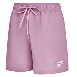 Badeshorts Reebok "Yale", Herren, Gr. L, N-Gr, berry chill, Microfaser, Polyester, clean, unifarben, Badehosen Badeshorts, mit Kordelzug und elastischem Bund, mit Logo, basic