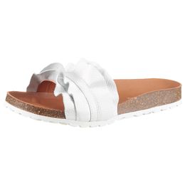 Pantolette VERBENAS "Rocio", Damen, Gr. 40, wei&szlig;, Leder, unifarben, Schuhe Pantolette, Sommerschuh, Schlappen f&uuml;r den Sommer