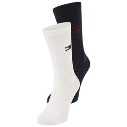 Socken Tommy Hilfiger "TH UNI SOCK 2P MONOGRAM", Damen, Gr. 35-38, navy, Obermaterial: 76% Baumwolle, 23% Polyamid, 1% Elasthan, Socken Socken