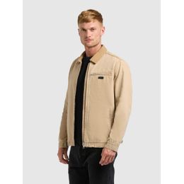Blouson Khujo "DEDDY", Herren, Gr. S, beige, Canvas, 100% Baumwolle, regular fit h&uuml;ftlang, mit Druckknopf, Jacken Blouson