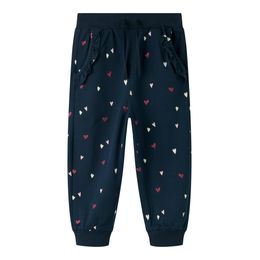 Jerseyhose name it "NMFFILLA NREG PANT BOX PB", M&auml;dchen, Gr. 122, N-Gr, schwarz sapphire, Jersey, Obermaterial: 95% Baumwolle, 5% Elasthan, unifarben, normal, Hosen Jerseyhose
