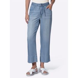 Culotte Heine, Damen, Gr. 34, Normalgr&ouml;&szlig;en, blau, bleached, 100% Lyocell, unifarben, Hosen Culotte
