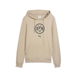 Hoodie Puma "Borussia Dortmund ftblCULTURE Hoodie Herren", Herren, Gr. S, alabaster schwarz beige, Obermaterial: 68% Baumwolle, 32% Polyester. Kapuzenfutter: 100% Baumwolle. Rippe: 3% Elasthan, 97% Baumwolle, normal, Sweatshirts Hoodie