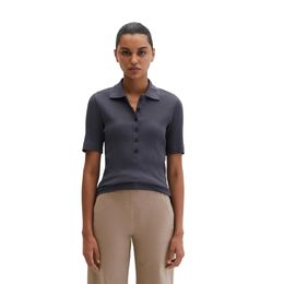 Marc O'Polo Poloshirt MARC O'POLO "mit TENCEL&trade; Modal", Damen, Gr. L, blau graphite, Obermaterial: 58% Baumwolle, 38% Modal, 4% Elasthan, unifarben, slim fit, Shirts