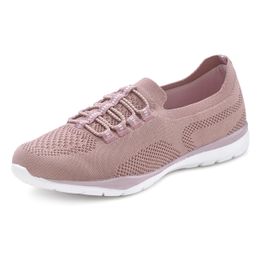 Sneaker Lascana "Slipper, Halbschuh, Slip-On-Sneaker", Damen, Gr. 41, rosa (altrosa), Obermaterial: 100% Textilmaterial. Decksohle: 100% Textilmaterial. Futter: 100% Textilmaterial. Laufsohle: 100% Synthetik, unifarben, Basic, Schuhe Sneaker, aus leichtem Textil-Material VEGAN, Topseller